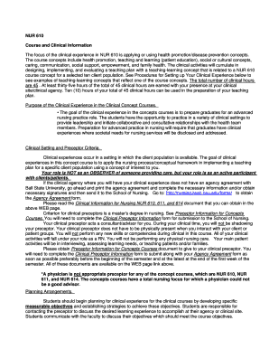 NUR 610 Course And Clinical Information The Focus Of The Clinical ...