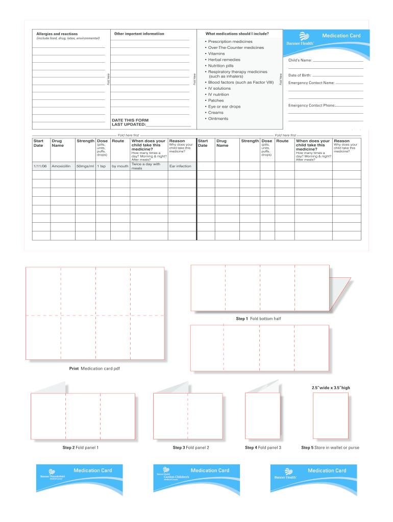 Medication Card Template
