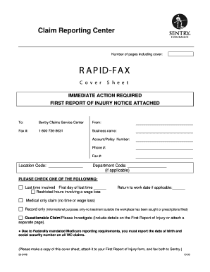 Fillable Online Claim Reporting Center RAPID-FAX - Banner Health Fax ...