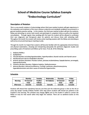 Fillable Online umc School of Medicine Course Syllabus Example ...