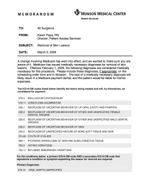 Fillable Online munsonhealthcare Munson Medical Center standard Memo ...
