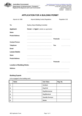 Fillable Online Building Application Forms - Camden Airport Limited Fax ...