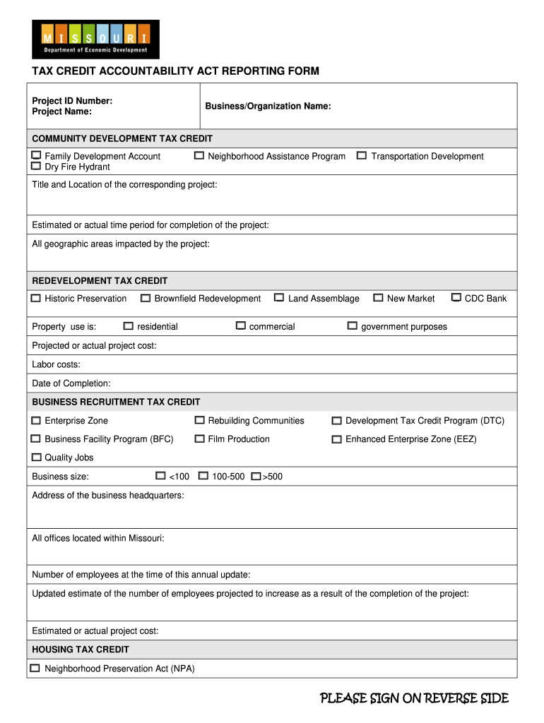 MO DED Tax Credit Accountability Act Form - Fill Online, Printable ...