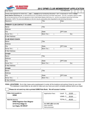Fillable Online 2012 New Club Registration Form Fax Email Print - pdfFiller