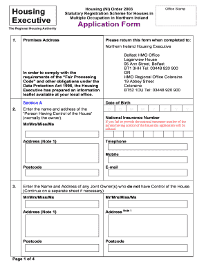 Fillable Online HMO application form (174 KB) - Northern Ireland ...