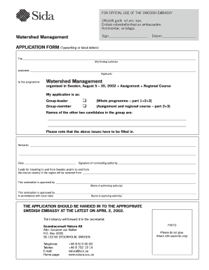 Fillable Online Sweden Application form Fax Email Print - pdfFiller