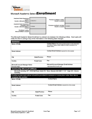 Fillable Online microsoft previous enrollment number form Fax Email ...