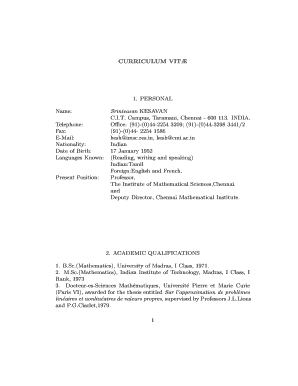 Fillable Online imsc res Languages Known: Fax Email Print - pdfFiller