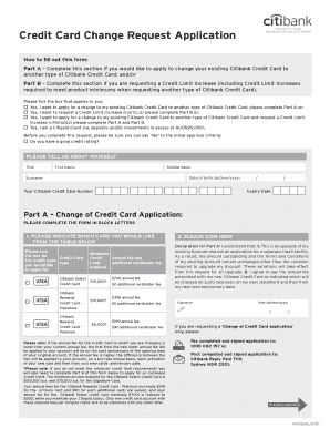 Fillable Online citibank com Credit Card Change Request Application ...
