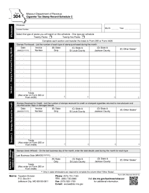 Fillable Online Cigarette Tax Stamp Record-Schedule C Fax Email Print ...
