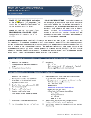 Fillable Online apexnc MAJOR SITE PLAN PROCESS INFORMATION - Town of ...