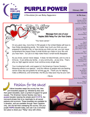 Fillable Online relay for life form Fax Email Print - pdfFiller