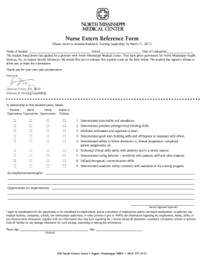 Fillable Online Nurse Extern Reference Evaluation Fax Email Print ...