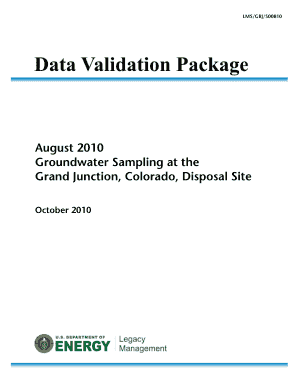 Fillable Online lm doe August 2010 Groundwater Sampling at the Grand ...