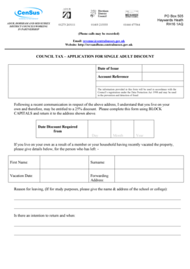 Fillable Online Single Person Discount Application Form Fax Email Print ...