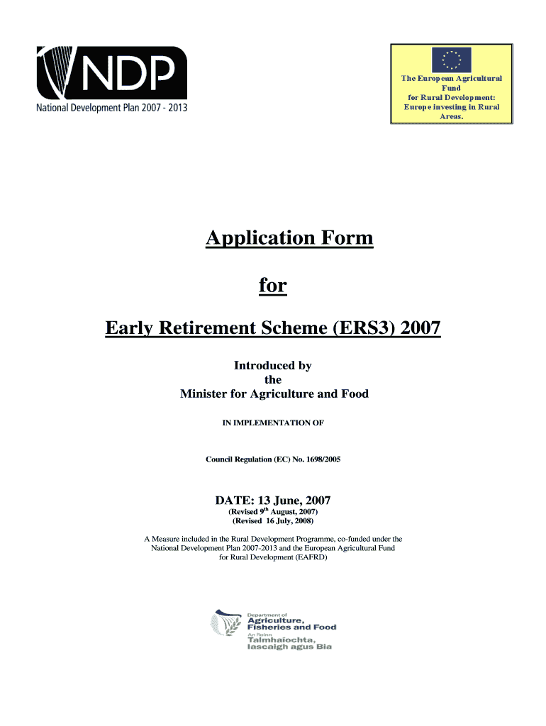 Fillable Online Early Retirement Scheme Application Form Fax Email ...