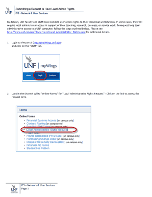 Fillable Online unf Printable instructions for completing the request ...