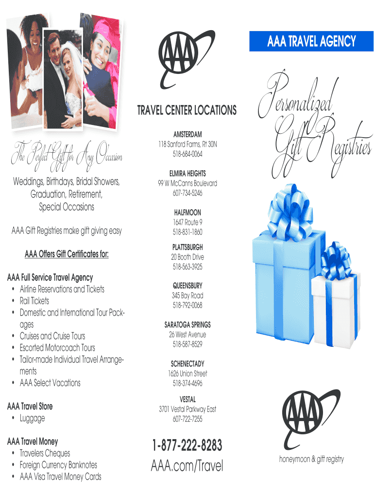 Fillable Online AAA Travel Gift Registry Fax Email Print - pdfFiller