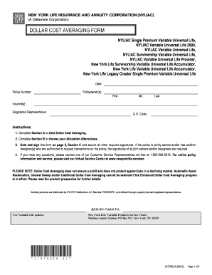 Fillable Online New York Life Legacy Creator Single Premium Variable ...