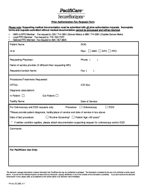 Fillable Online pacificare prior auth form for az Fax Email Print ...