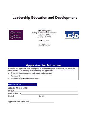 Fillable Online LEAD Program Application Fax Email Print - pdfFiller