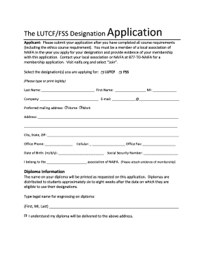 Fillable Online theamericancollege The LUTCF/FSS Designation ...