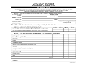 Fillable Online tdcj state tx Victim Impact Statement, Activity Report ...