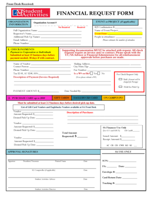 Fillable Online american Financial Request Form - American University ...