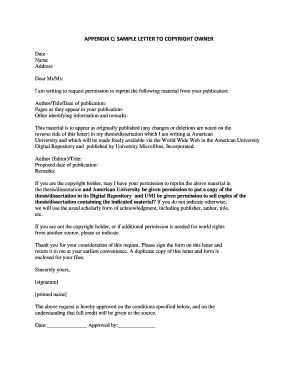 Fillable Online american Appendix c: sample letter to copyright owner ...