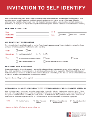 Fillable Online american INVITATION TO SELF IDENTIFY - American ...
