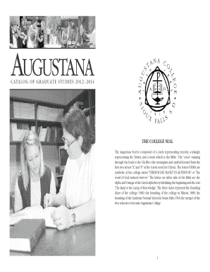 The College Seal Catalog Of Graduate Studies 2012-2014 - Augustana ...