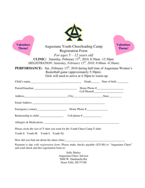 Fillable Online augie Cheer Registration 2010.pdf - Augustana College - augie Fax Email Print ...