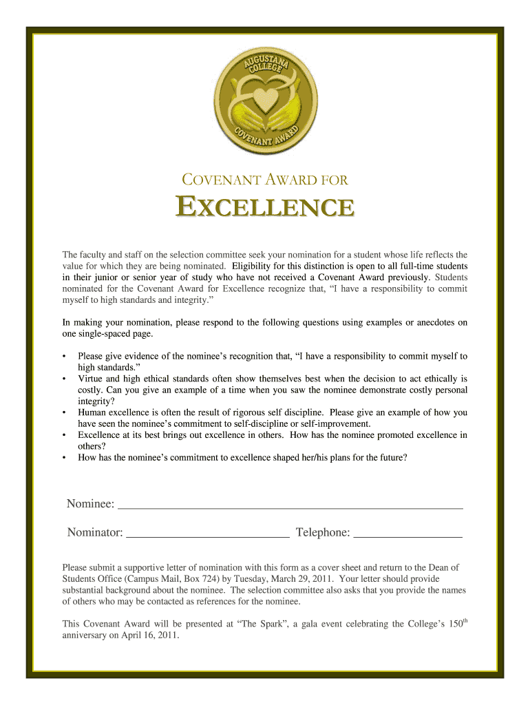 award nomination form template word Fill Online, Printable, Fillable ...