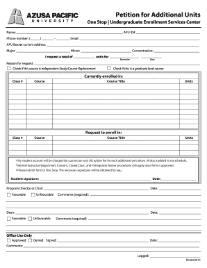 Fillable Online apu Petition for Additional Units Fax Email Print ...