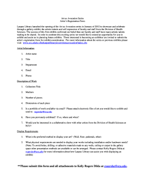 Fillable Online ecu Artist's Registration Form - ecu Fax Email Print ...