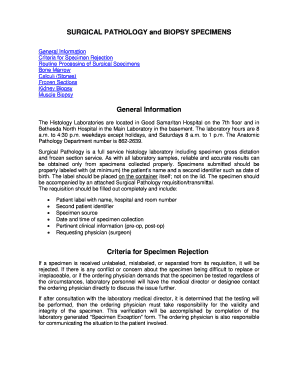Fillable Online SURGICAL PATHOLOGY SPECIMEN COLLECTION - TriHealth Fax ...