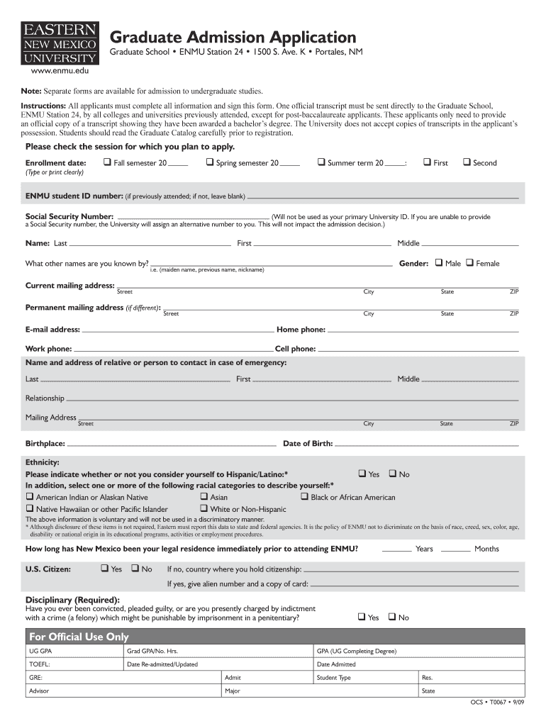 Fillable Online Graduate School Application Form Fax Email Print - pdfFiller