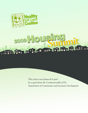 Fillable Online 2009 Housing Summit Report - City of York Fax Email ...