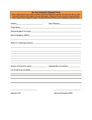 Fillable Online ecsu No Cost Extension Request Form Fax Email Print ...