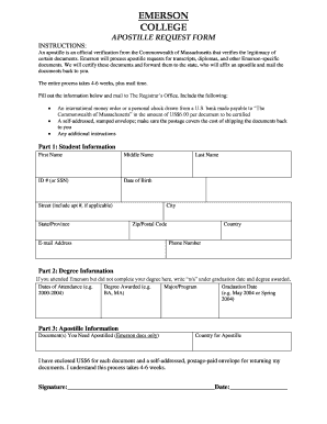 Fillable Online emerson Apostille Request Form - Emerson College ...