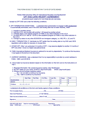 Fillable Online famu OPT Receipt Agreement.doc - famu Fax Email Print ...