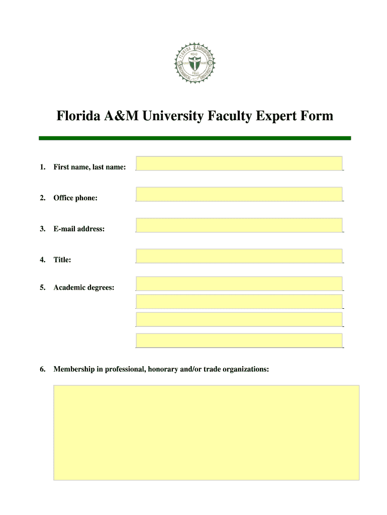 Fillable Online Faculty Expert Information Submission Fax Email Print ...
