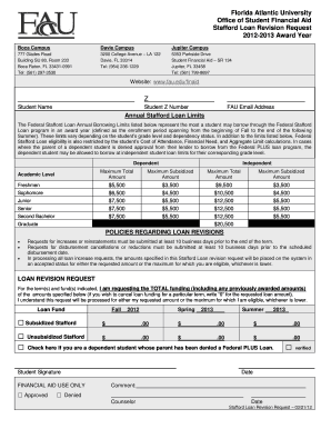 Fillable Online fau fau stafford loan email form Fax Email Print - pdfFiller