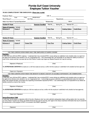 Fillable Online fgcu Tuition Voucher Request Form - Florida Gulf Coast University - fgcu Fax ...