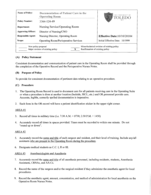 Fillable Online Documentation of Patient Care in the Operating Room ...