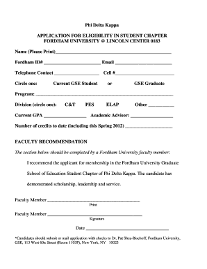 Fillable Online fordham PDK Fordham Application - Fordham University - fordham Fax Email Print ...