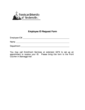 Fillable Online franciscan Employee ID Request Form - franciscan Fax ...
