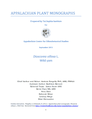 Fillable Online frostburg APPALACHIAN PLANT MONOGRAPHS Fax Email Print ...
