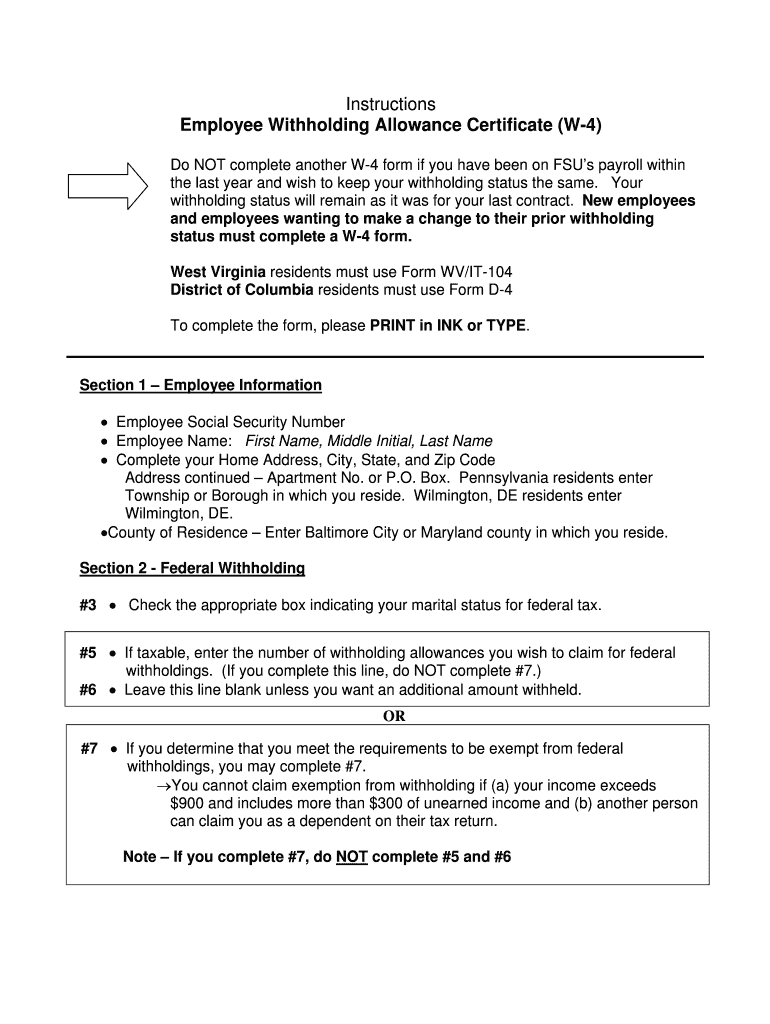 Fillable Online Employee W-4 Withholding Certificate Fax Email Print ...