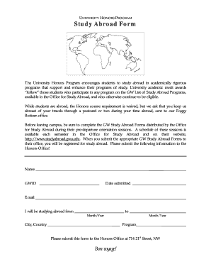 Fillable Online gwu Study Abroad Form Fax Email Print - pdfFiller